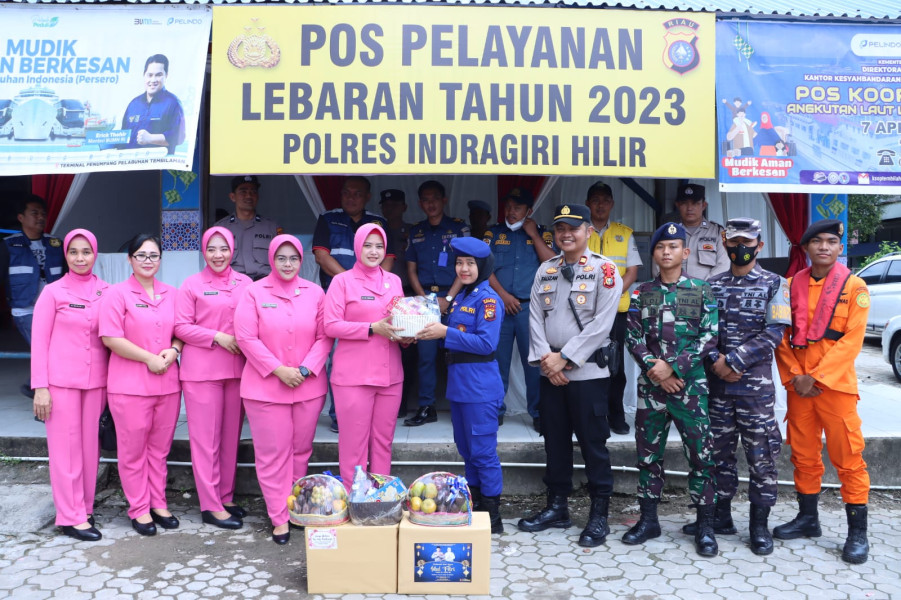 Kapolres Inhil Lakukan Pengecekan Pos Pelayanan dan Pengamanan Operasi Ketupat Lancang Kuning