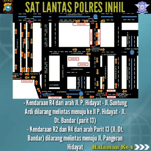 Polres Inhil Rekayasa Lalu Lintas Jelang Buka Puasa di Tembilahan, Berikut Jalurnya