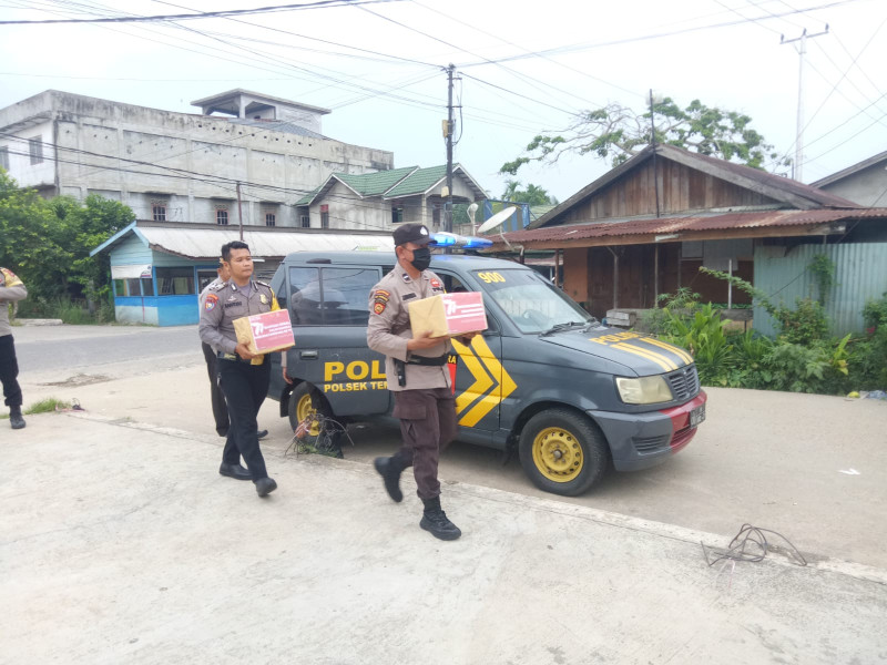 Polsek Tempuling Giat Baksos dan Bansos di Hari Bhayangkara