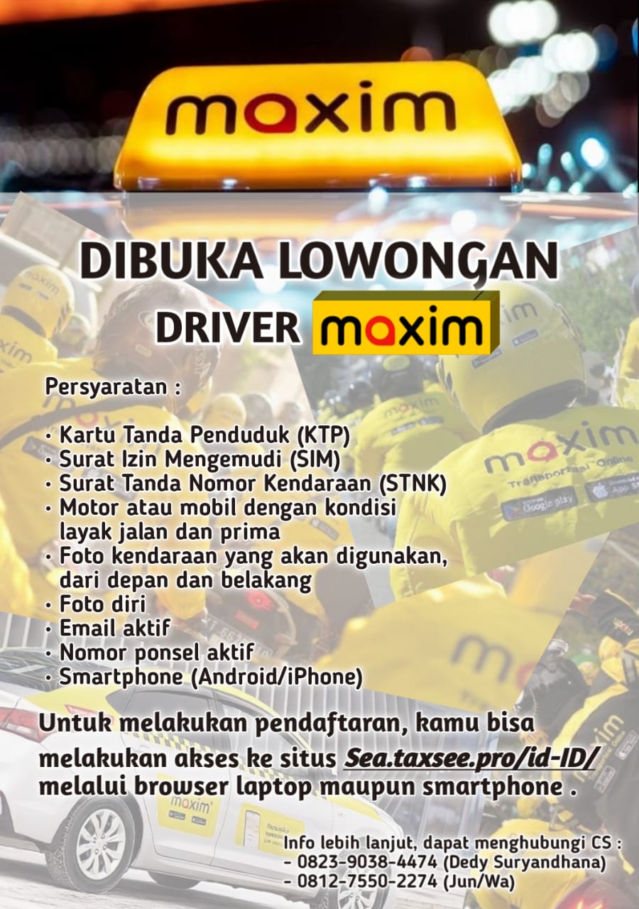 Segera Hadir di Tembilahan, Berikut Syarat dan Cara Daftar Driver Maxim ...